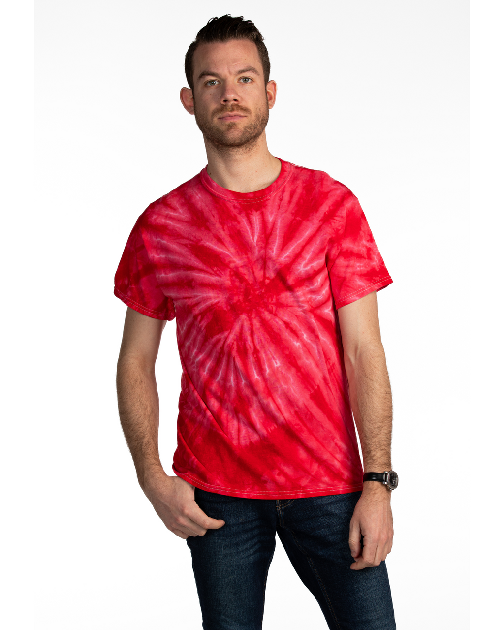 Cyclone Spiral Tie Dye Tee - Red – Dyenomite Apparel Wholesale